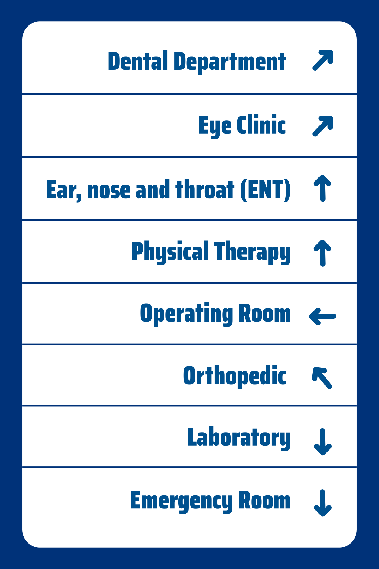Blue Arrows and Words Multidirectional Wayfinding Template | Square Signs