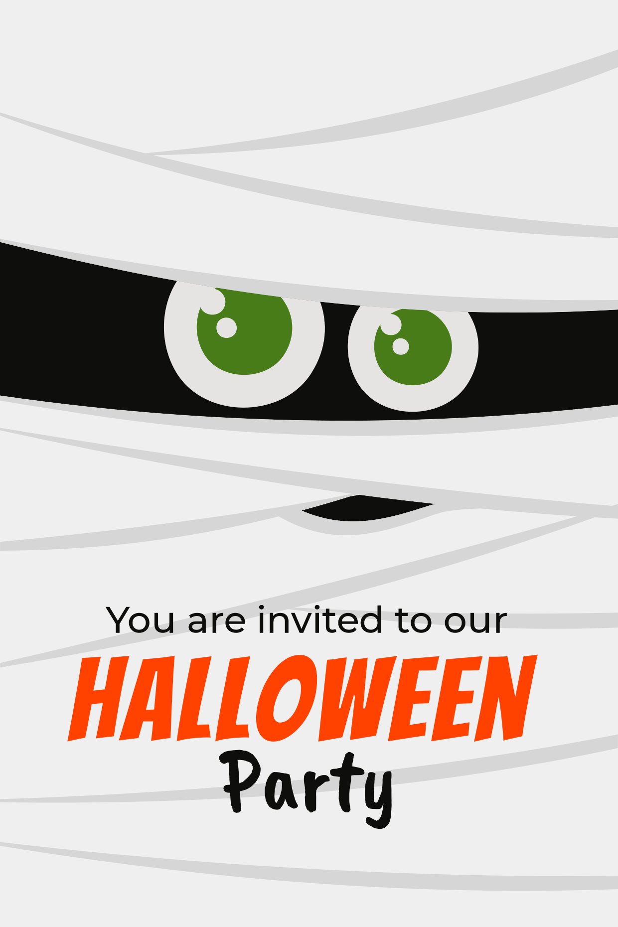 Cartoon Mummy Halloween Party Sign Template | Square Signs