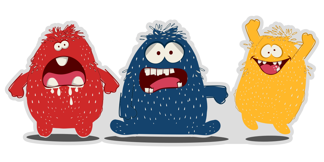 Three Funny Monsters Halloween Sign Template | Square Signs