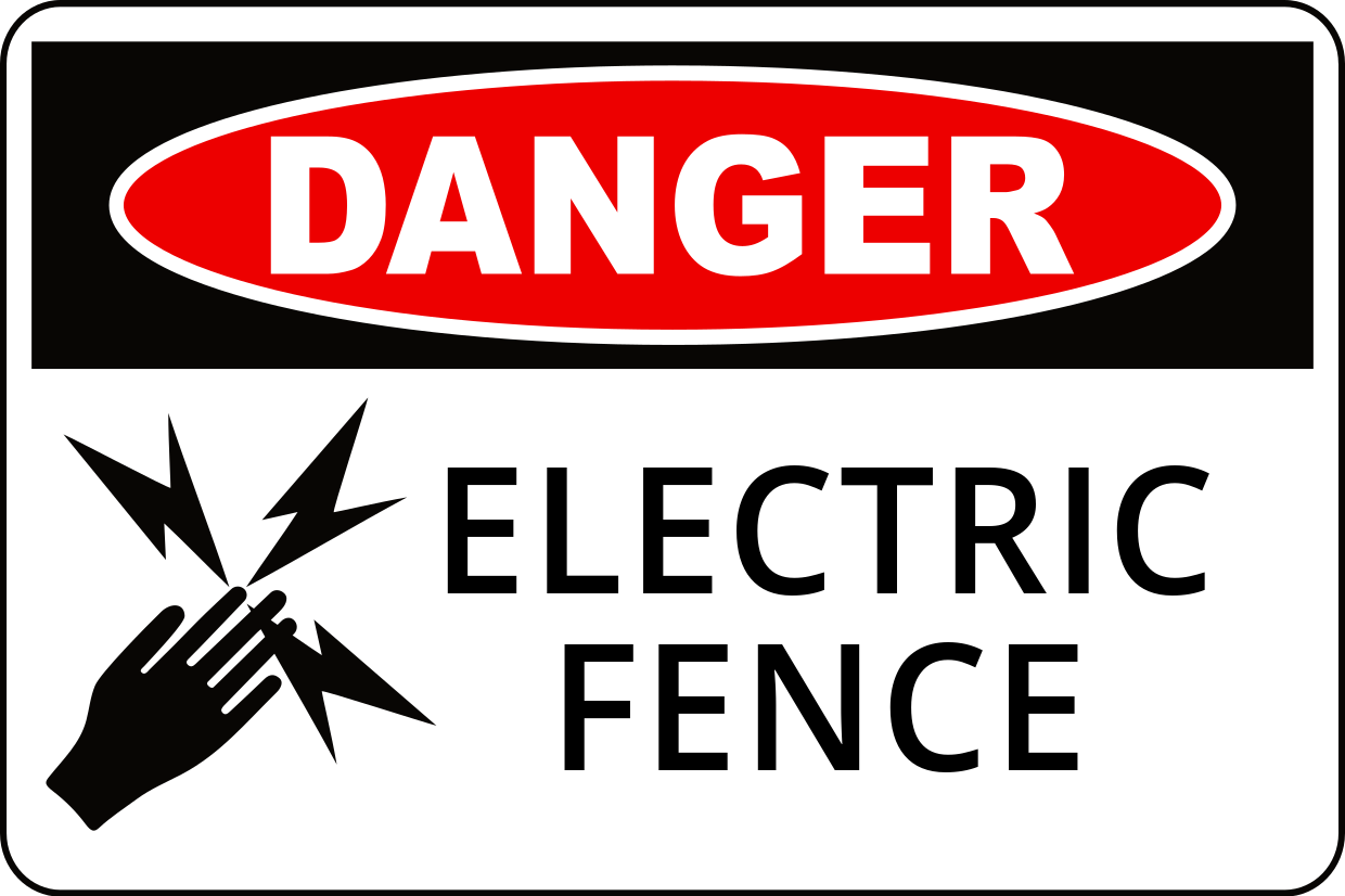 Red and Black Electric Fence Danger Warning Sign Template | Square Signs