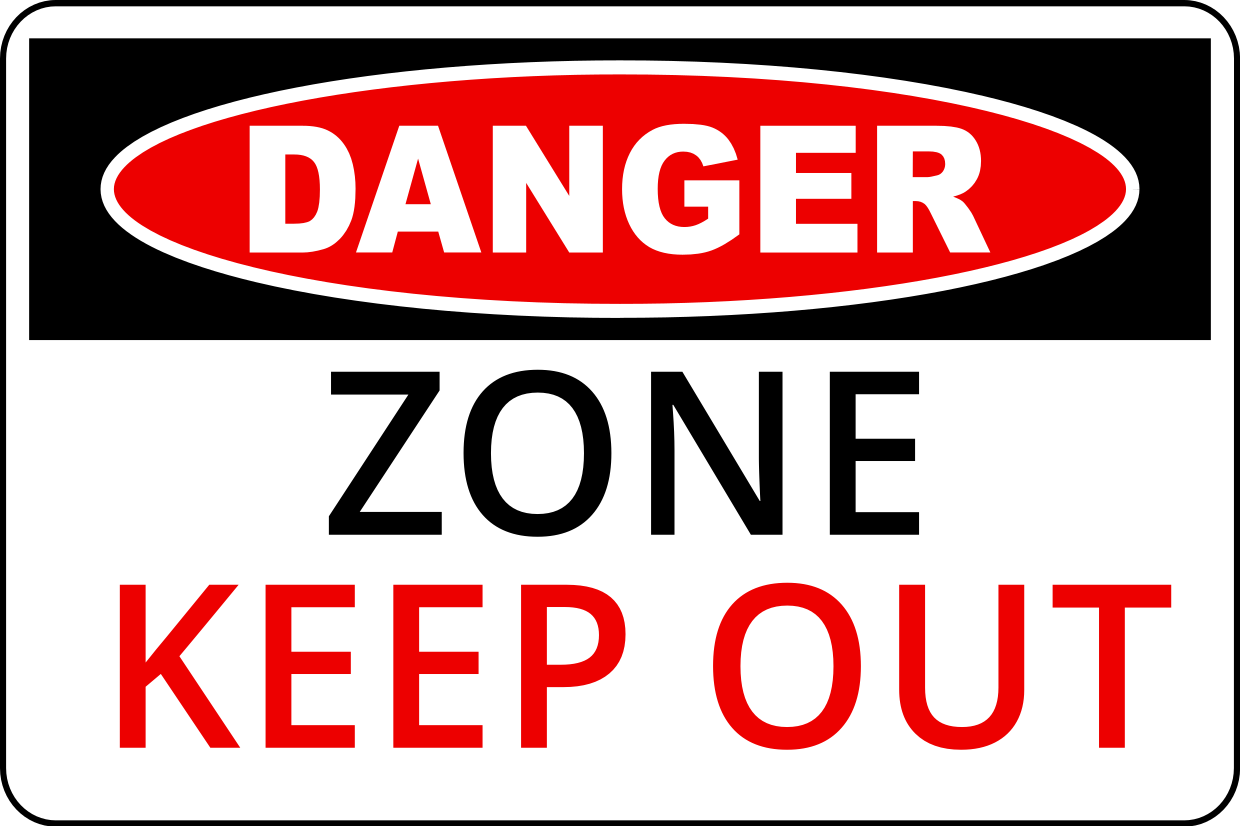 Danger Zone Keep Out Warning Sign Template | Square Signs