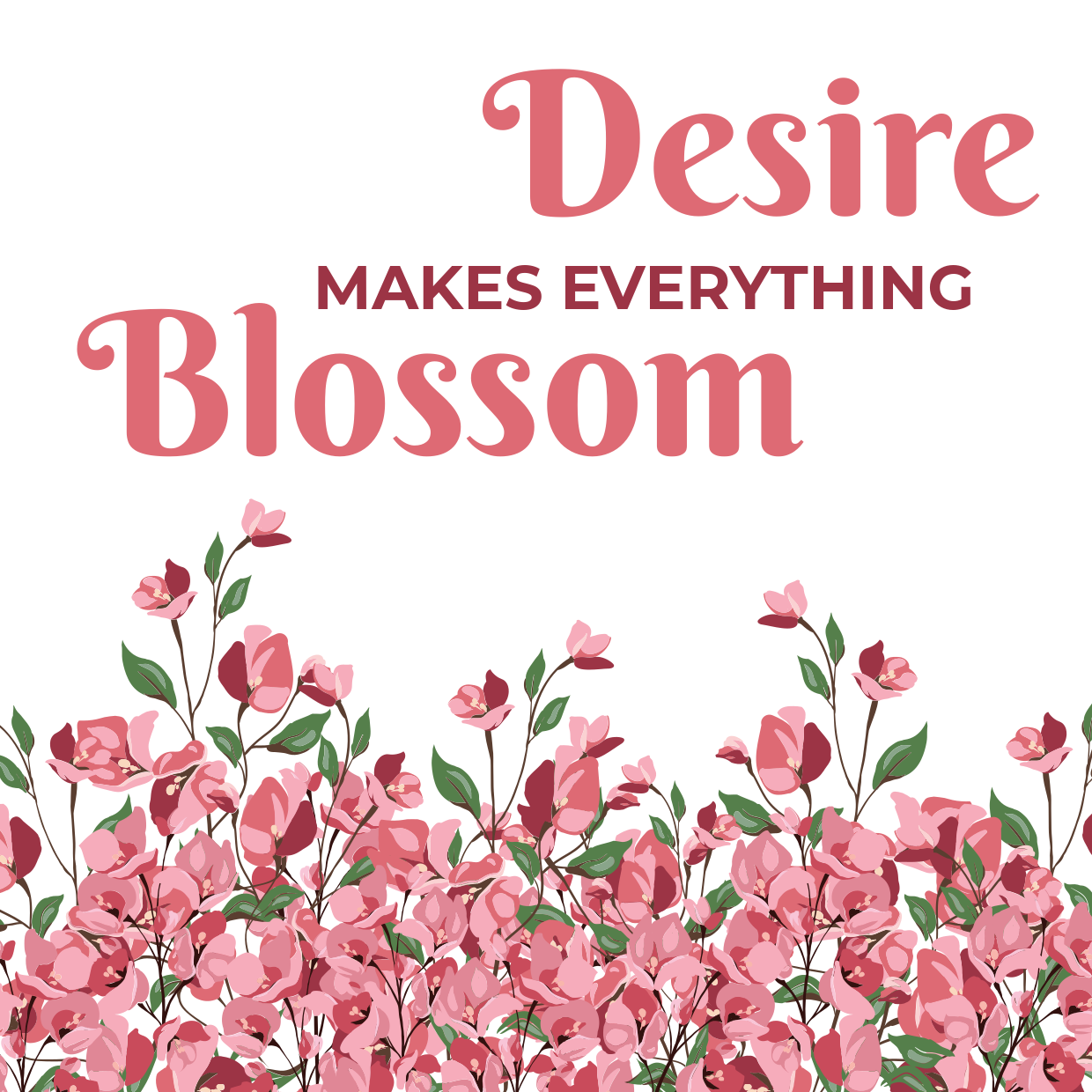 Spring-Themed Inspirational Quote in Pink Sign Template | Square Signs