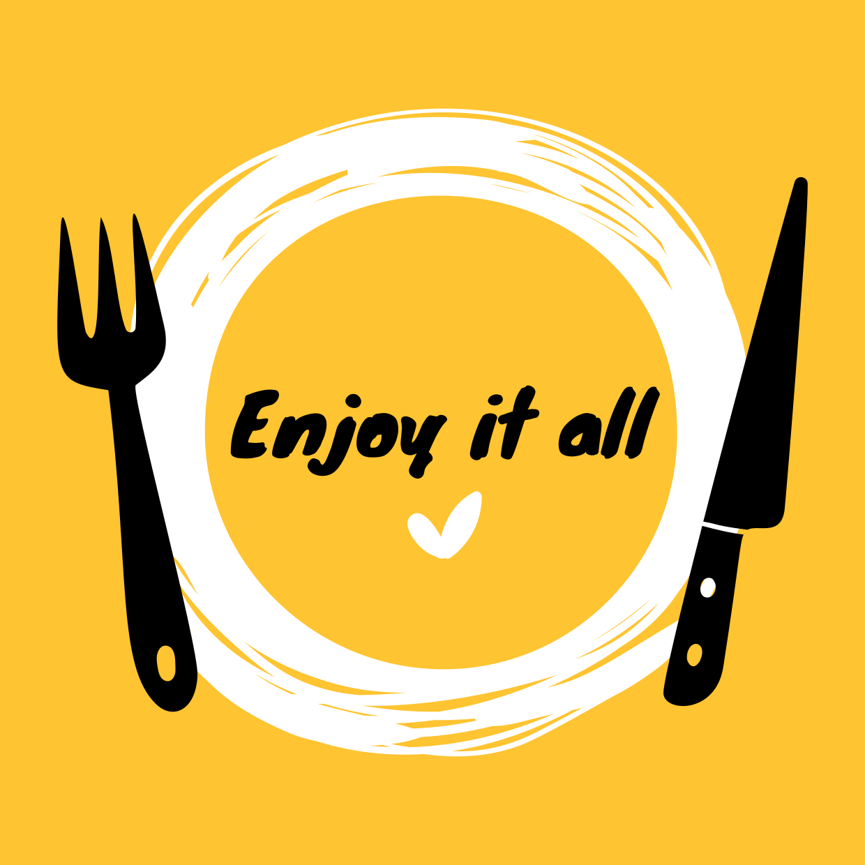 Plate and Cutlery Enjoy It All Food Sign Template | Square Signs
