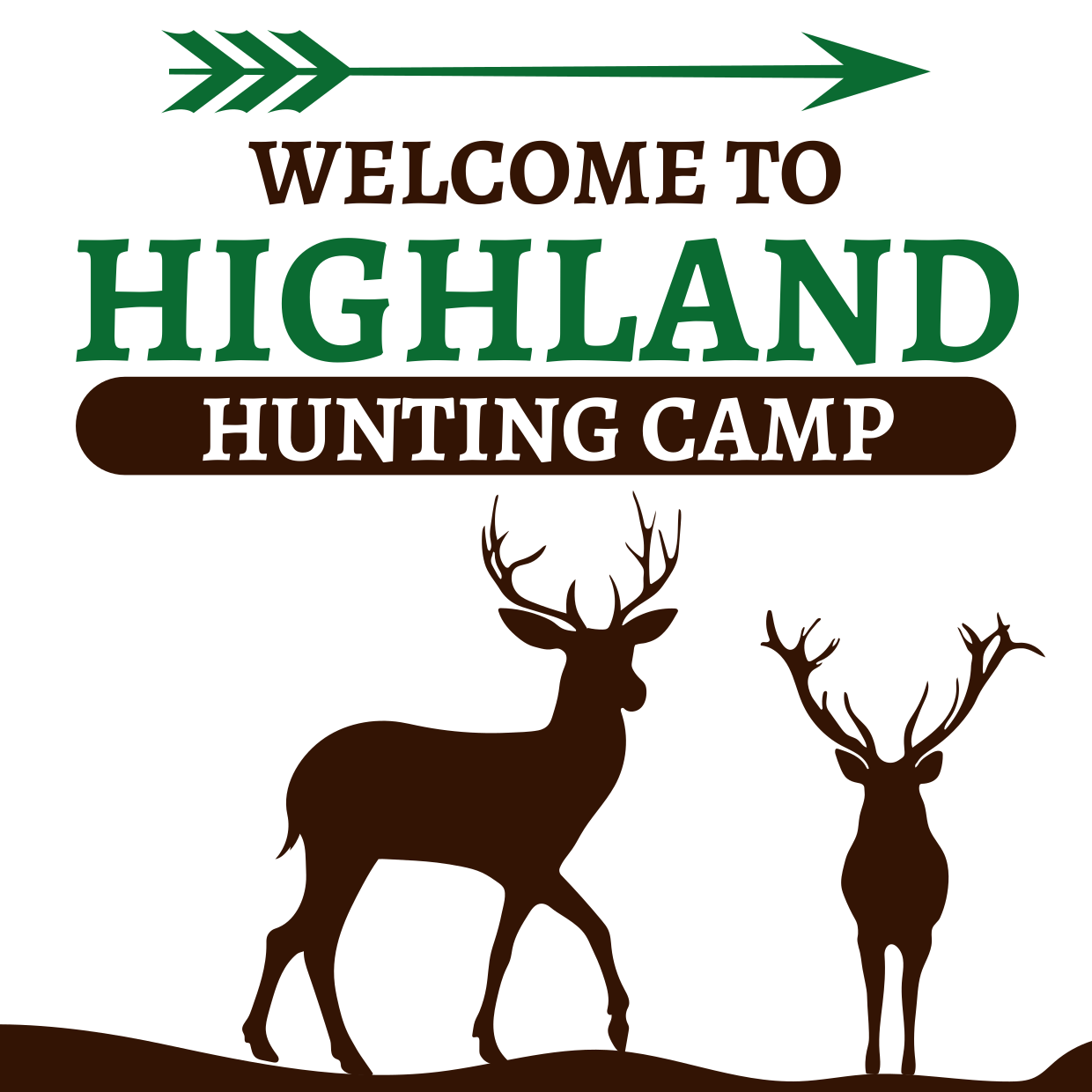 Directional Welcome to Hunting Camp Sign Template | Square Signs
