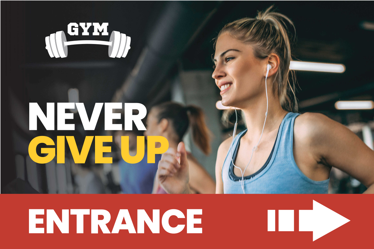 Directional Gym Business Sign Template | Square Signs