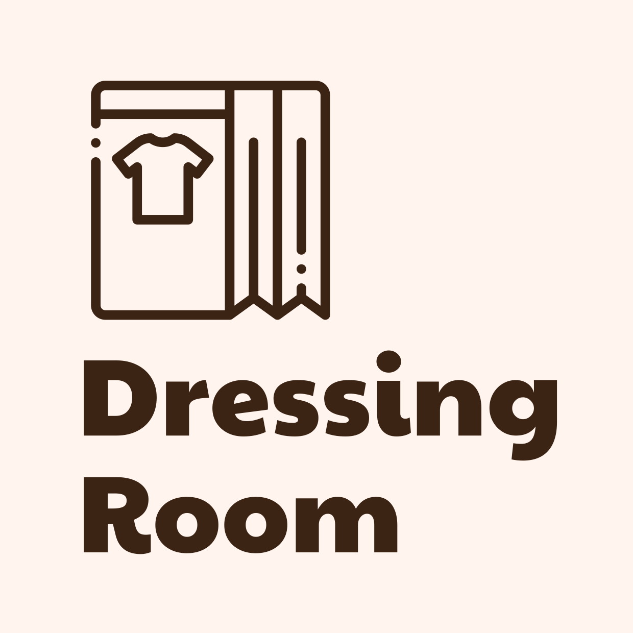 Pastel Colored Changing Booth Illustration Sign Template | Square Signs