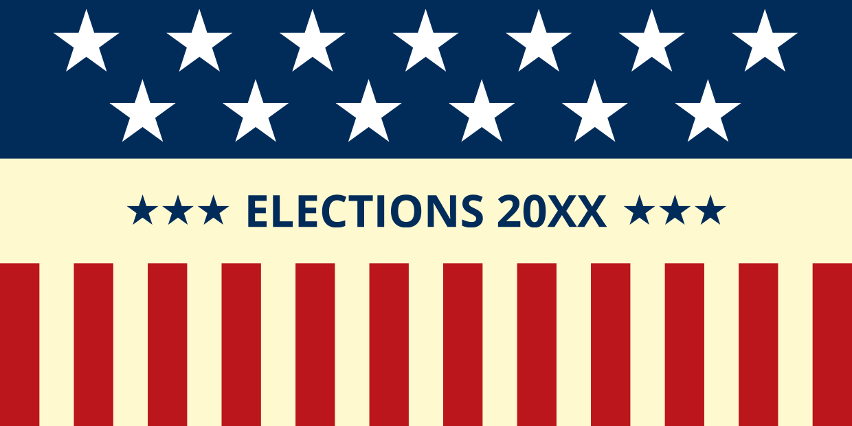 US Flag Themed Elections 20XX Sign Template | Square Signs