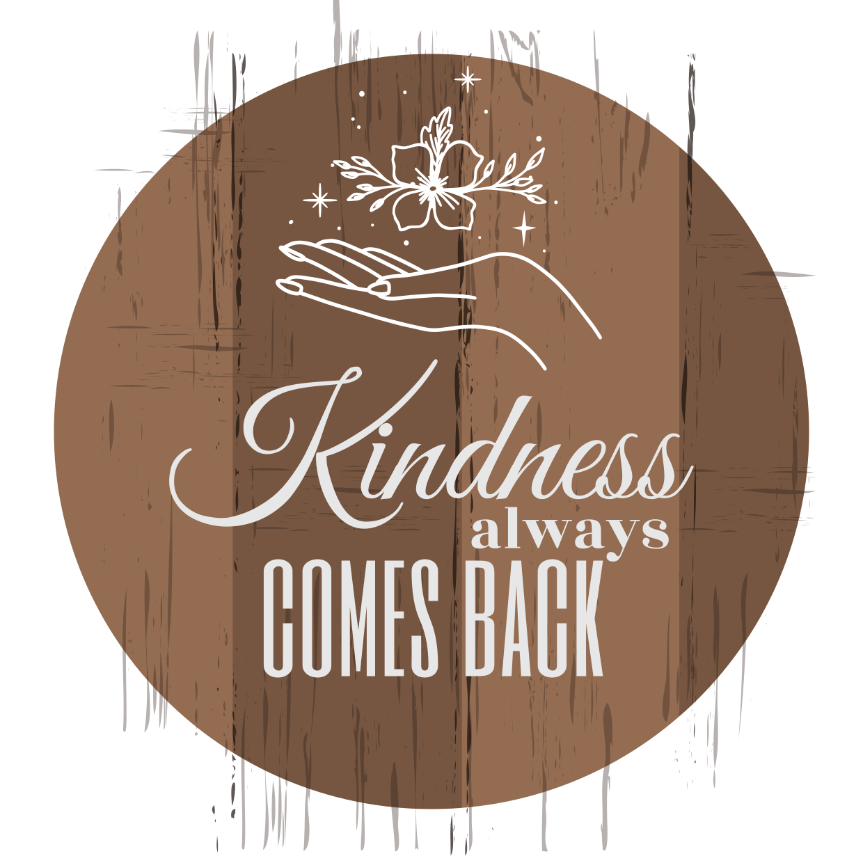 Wood-Textured Positive Quote on Kindness Sign Template | Square Signs