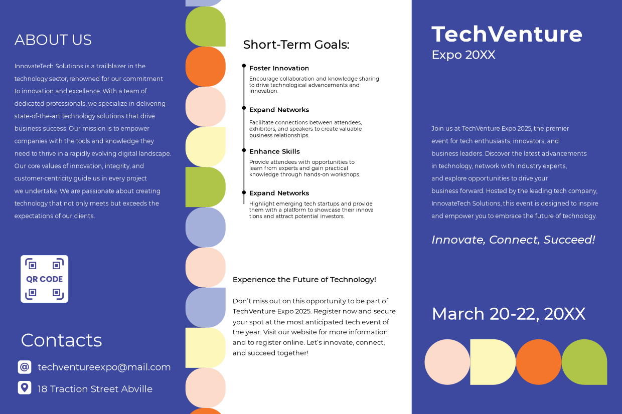 Vibrant Tech Venture Brochure Template | Square Signs