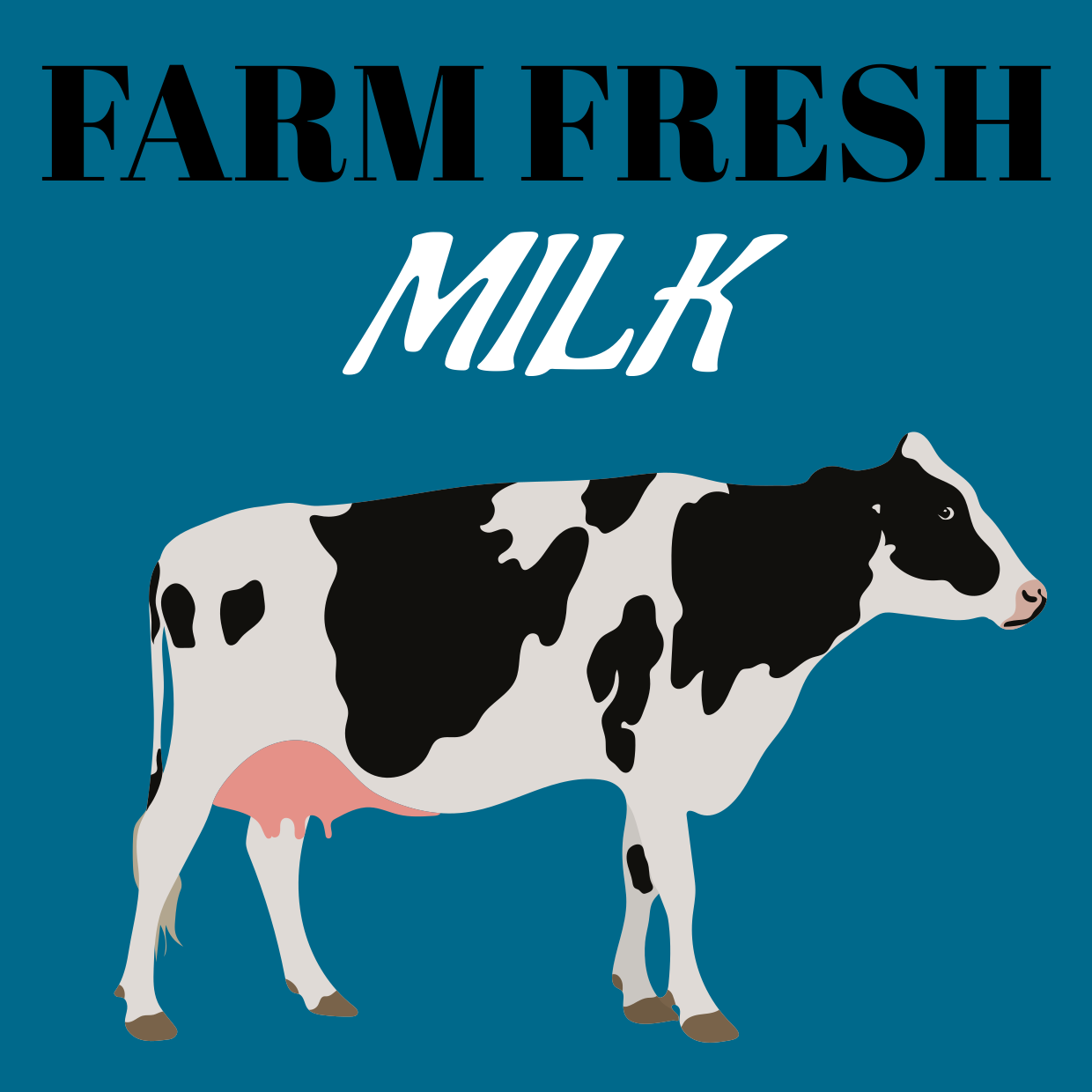Black and White Cow Farm Fresh Milk Store Template | Square Signs