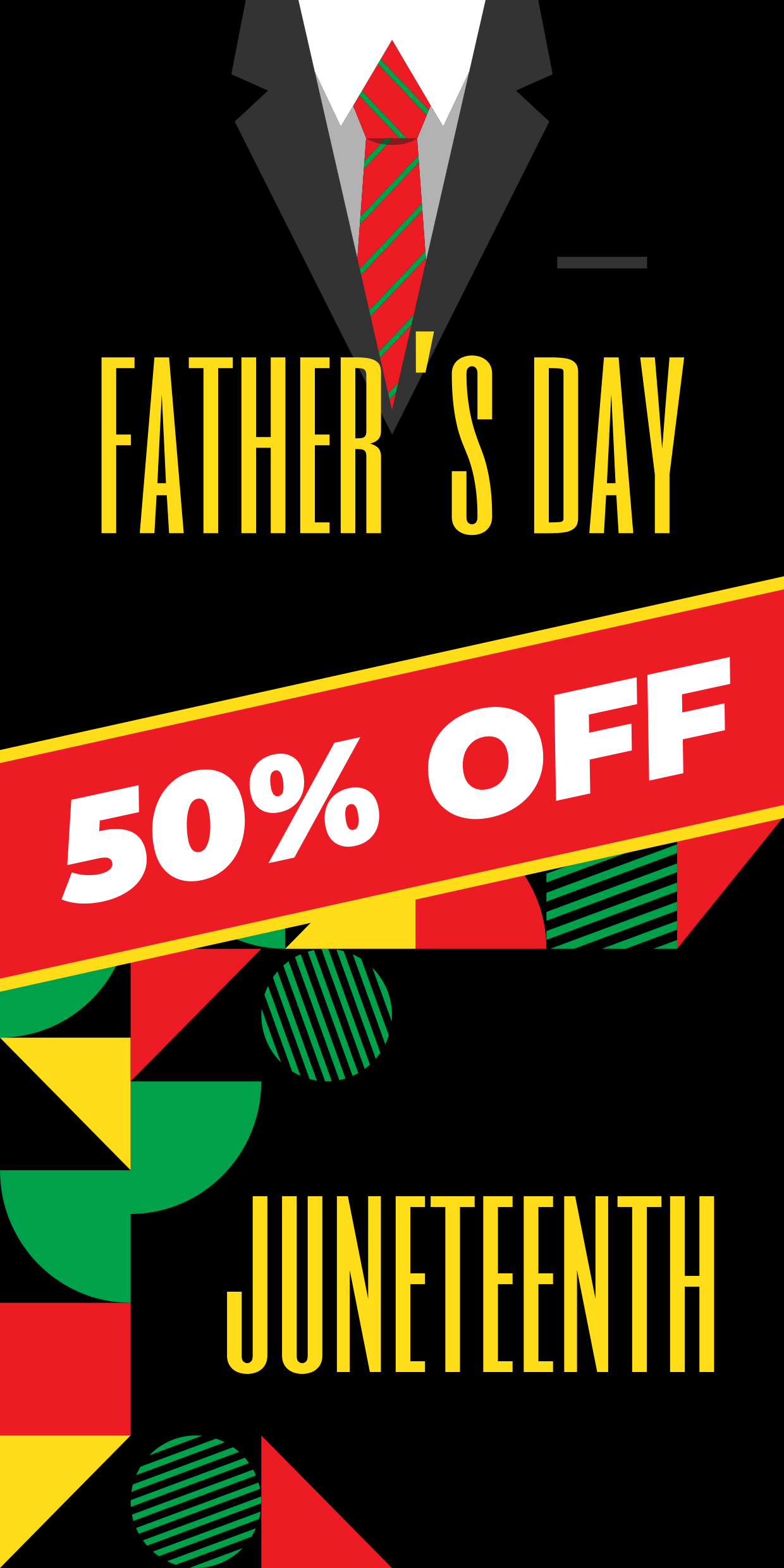 Colorful Father's Day Discount Sign Template | Square Signs