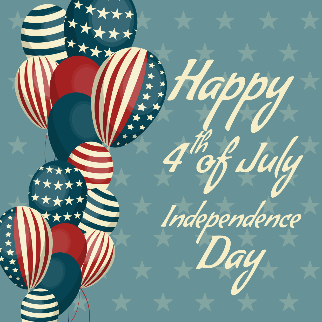 Stars and Stripes Happy Independence Day Sign Template | Square Signs