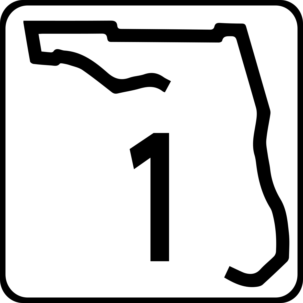 FL State Single Digit Two Colored Sign Template | Square Signs