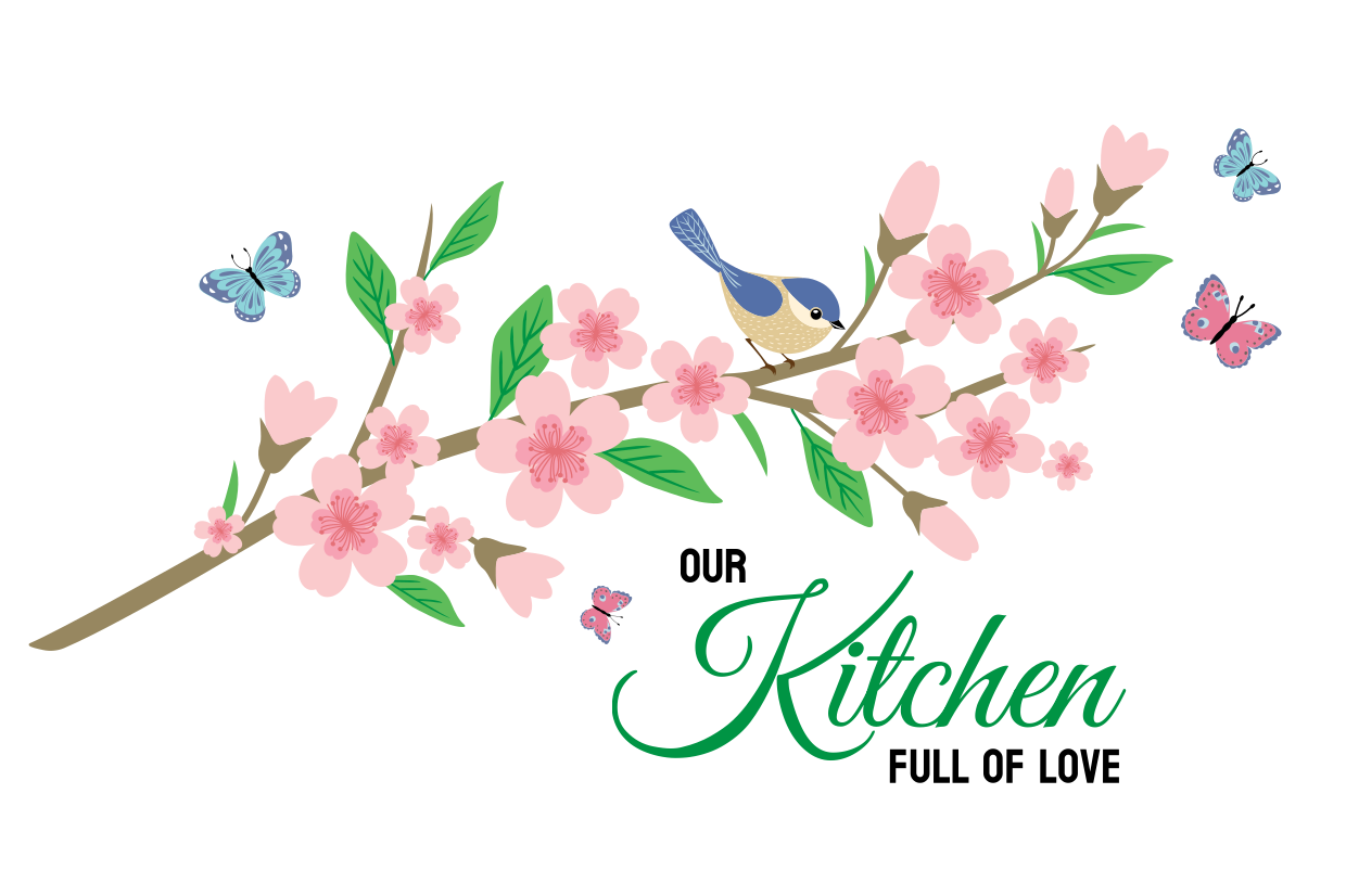 Our Kitchen Full of Love Colorful Floral Sign Template | Square Signs
