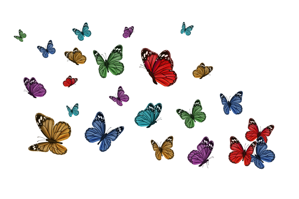 Colorful Butterflies Flying Sign Template | Square Signs