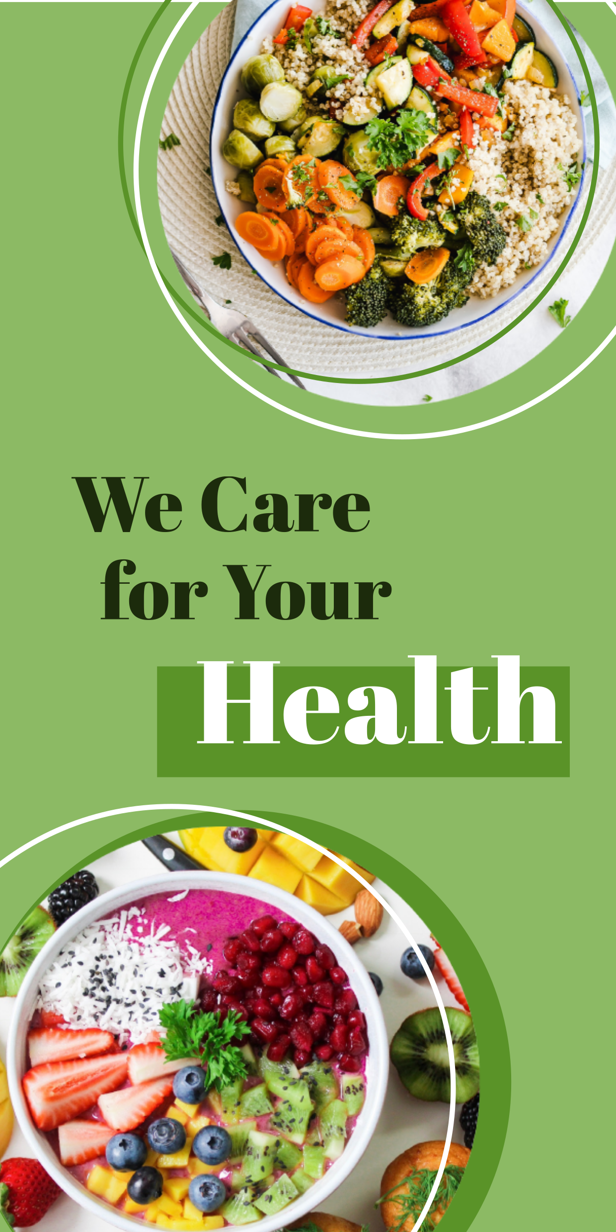 Quinoa and Fruit Salad Platters Diet Food Sign Template | Square Signs