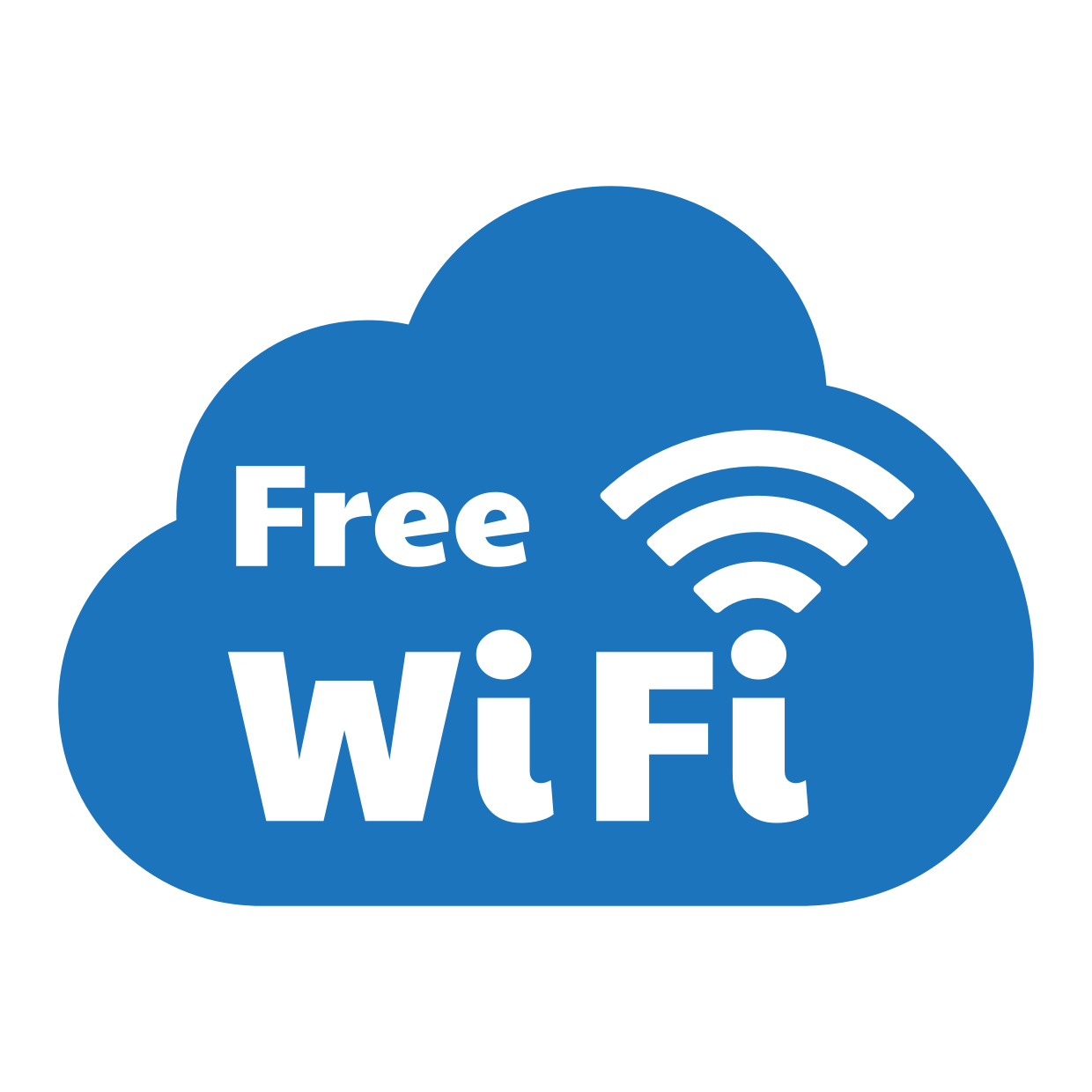 Blue Cloud Free WiFi With Signal Icon Sign Template | Square Signs