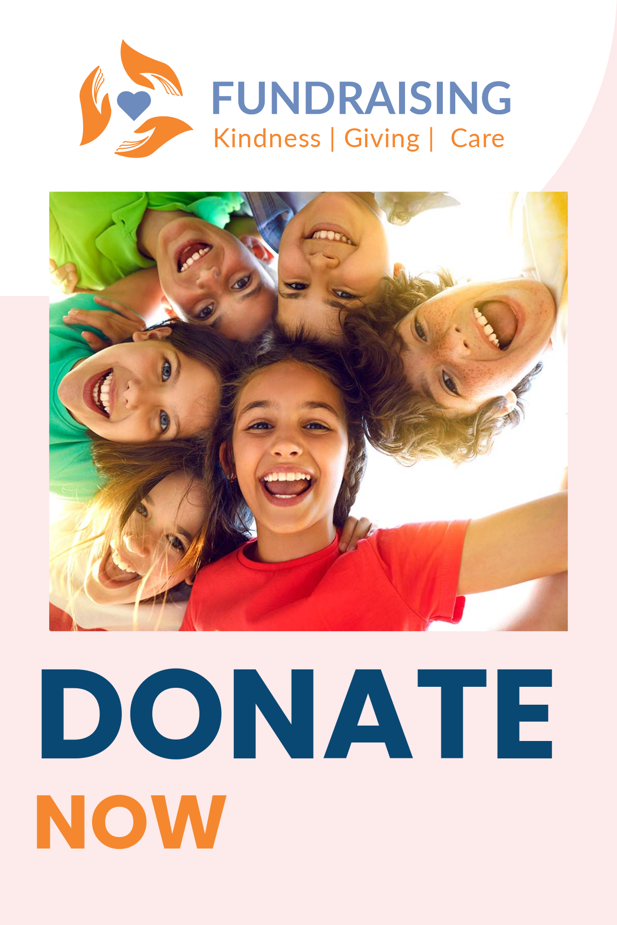 Laughing Children Photo on a Donation Sign Template | Square Signs