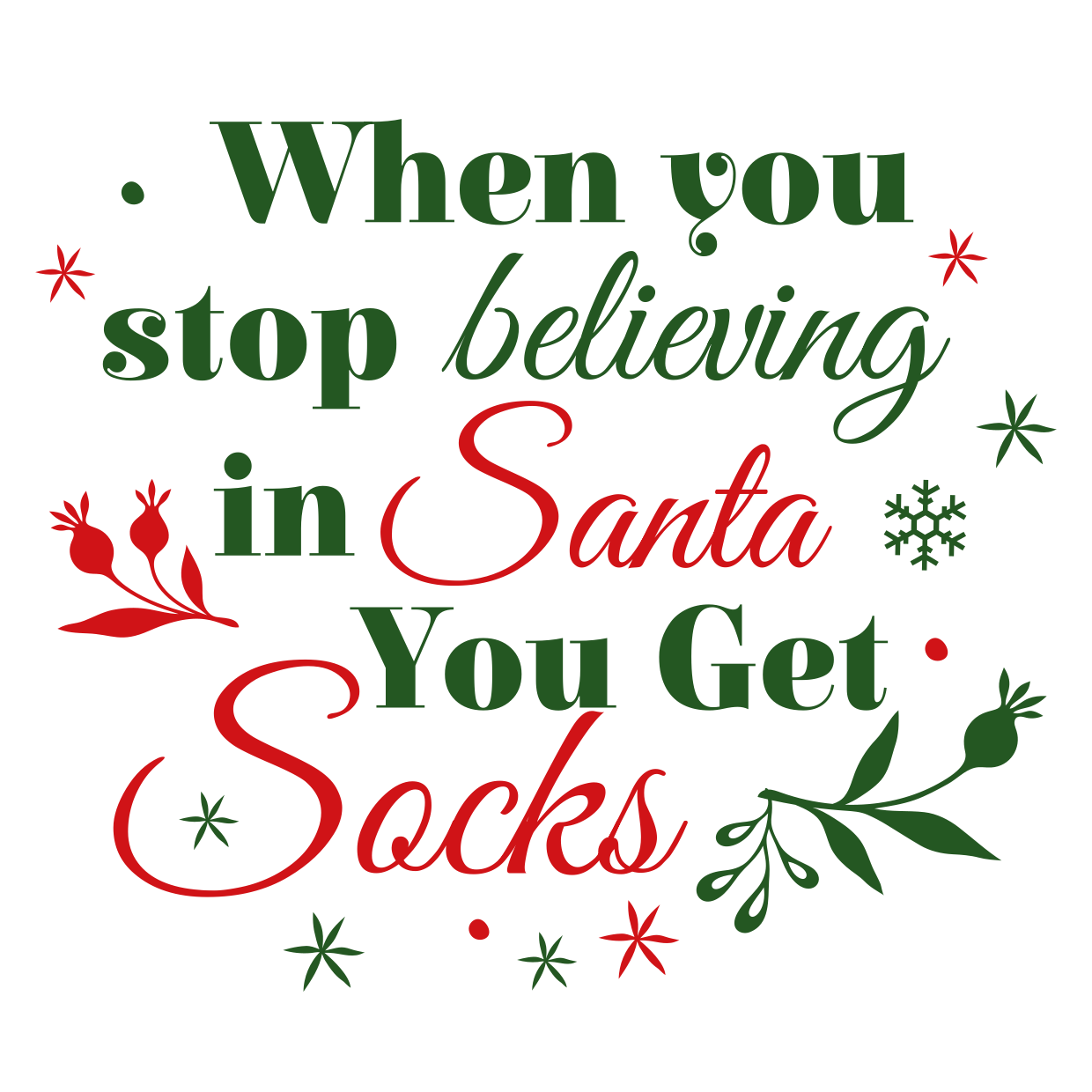 Red and Green Witty Christmas Quote Holiday Template | Square Signs