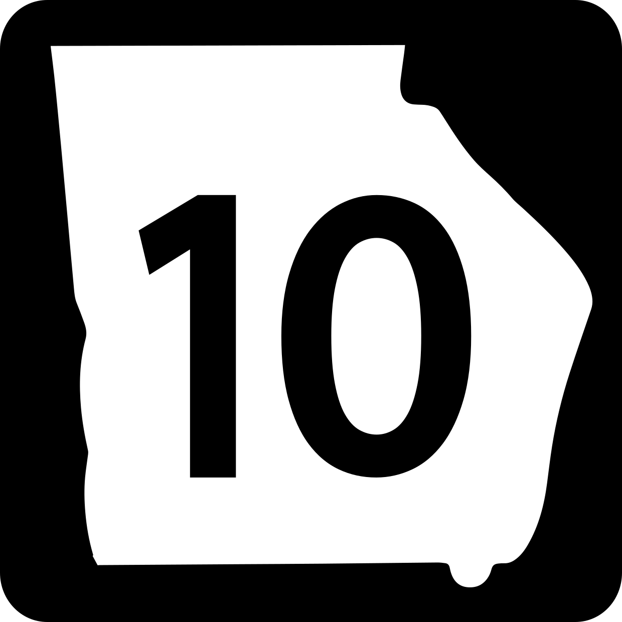 Black and White GA State Two Digit Sign Template | Square Signs