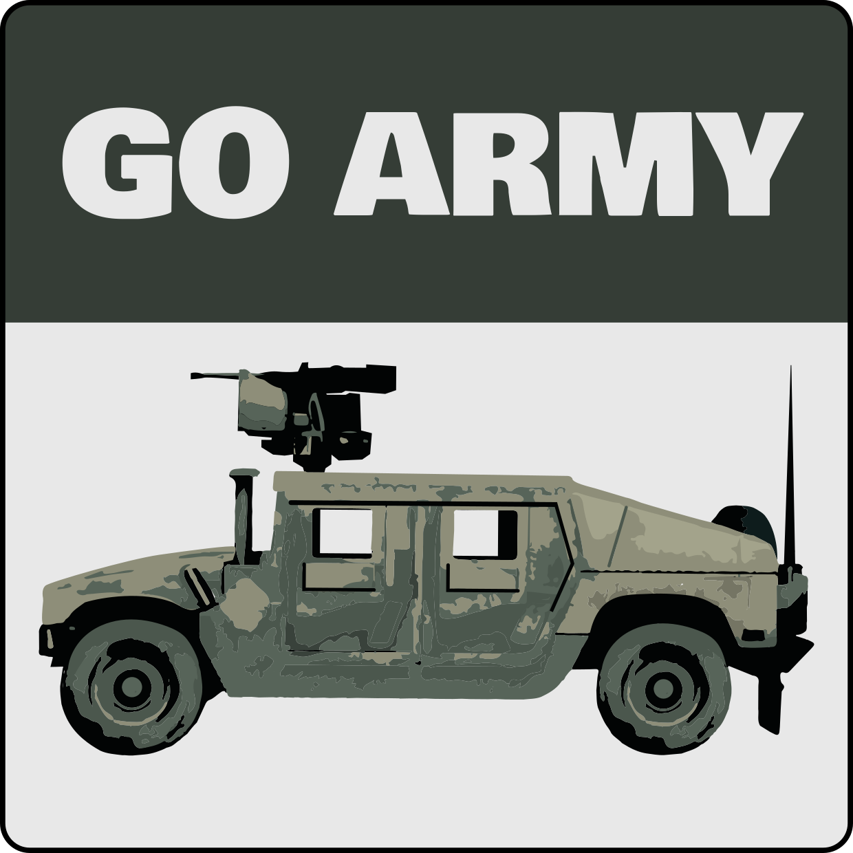 Military Humvee on an Army Sign Template | Square Signs