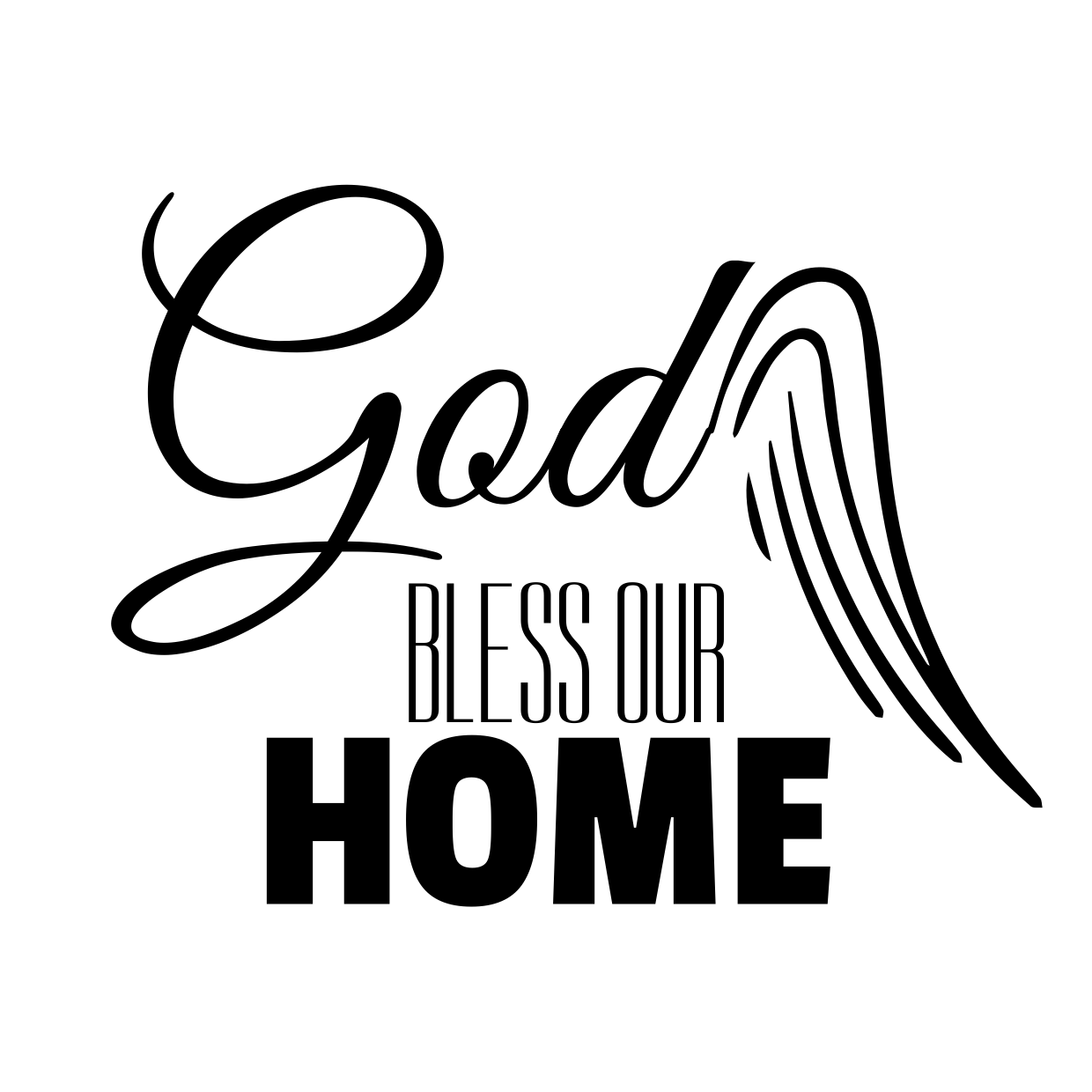 God Bless Our Home Black and White Sign Template | Square Signs