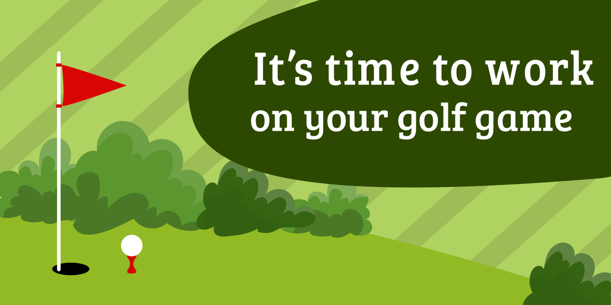 Green-Themed Golf Game Sign Template | Square Signs