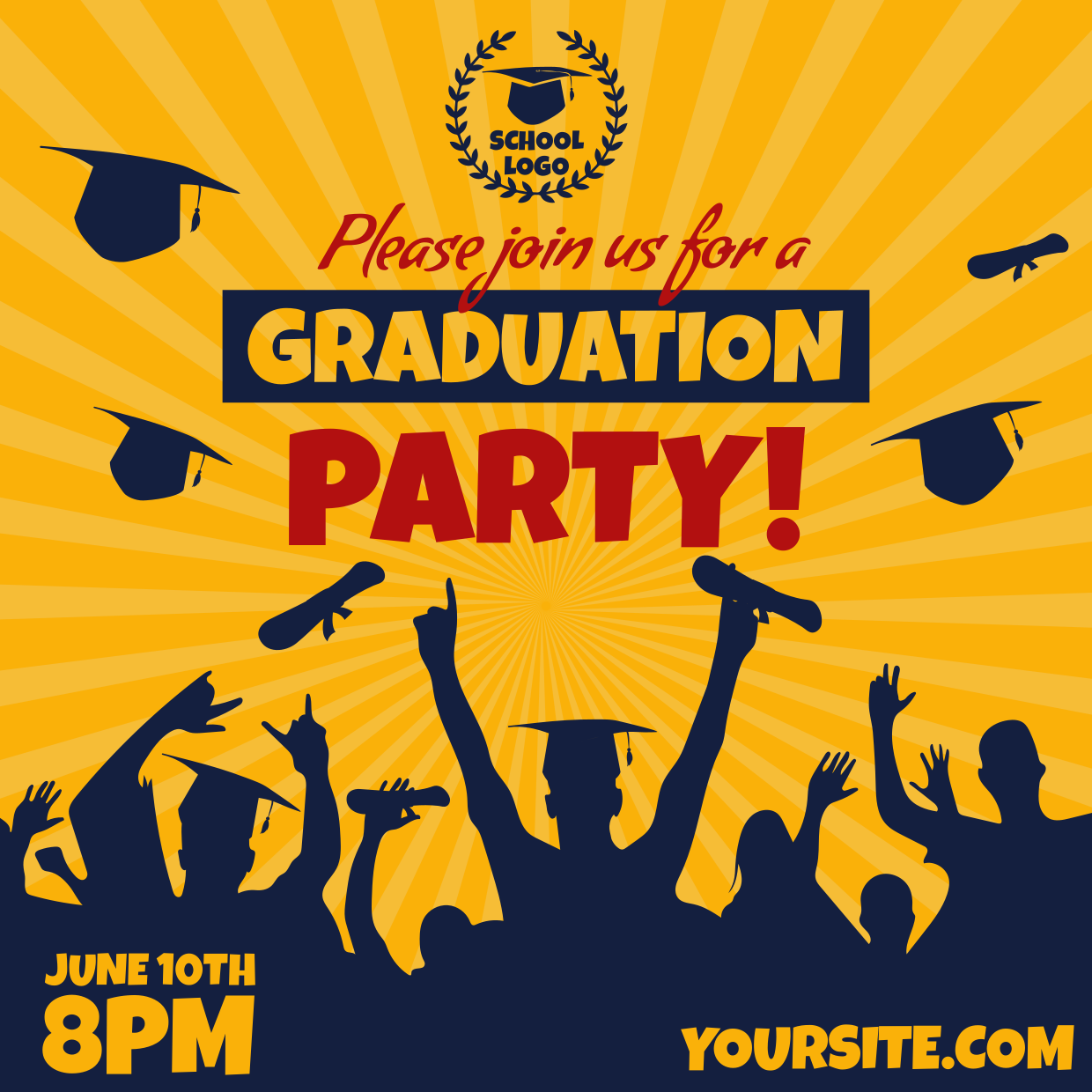 Raving Students Graduation Party Sign Template | Square Signs