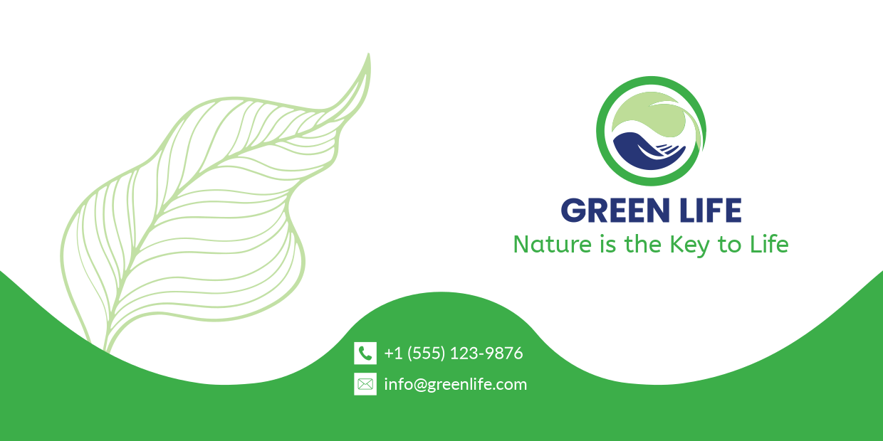 Green Life Logo and Design Envelope Template | Square Signs