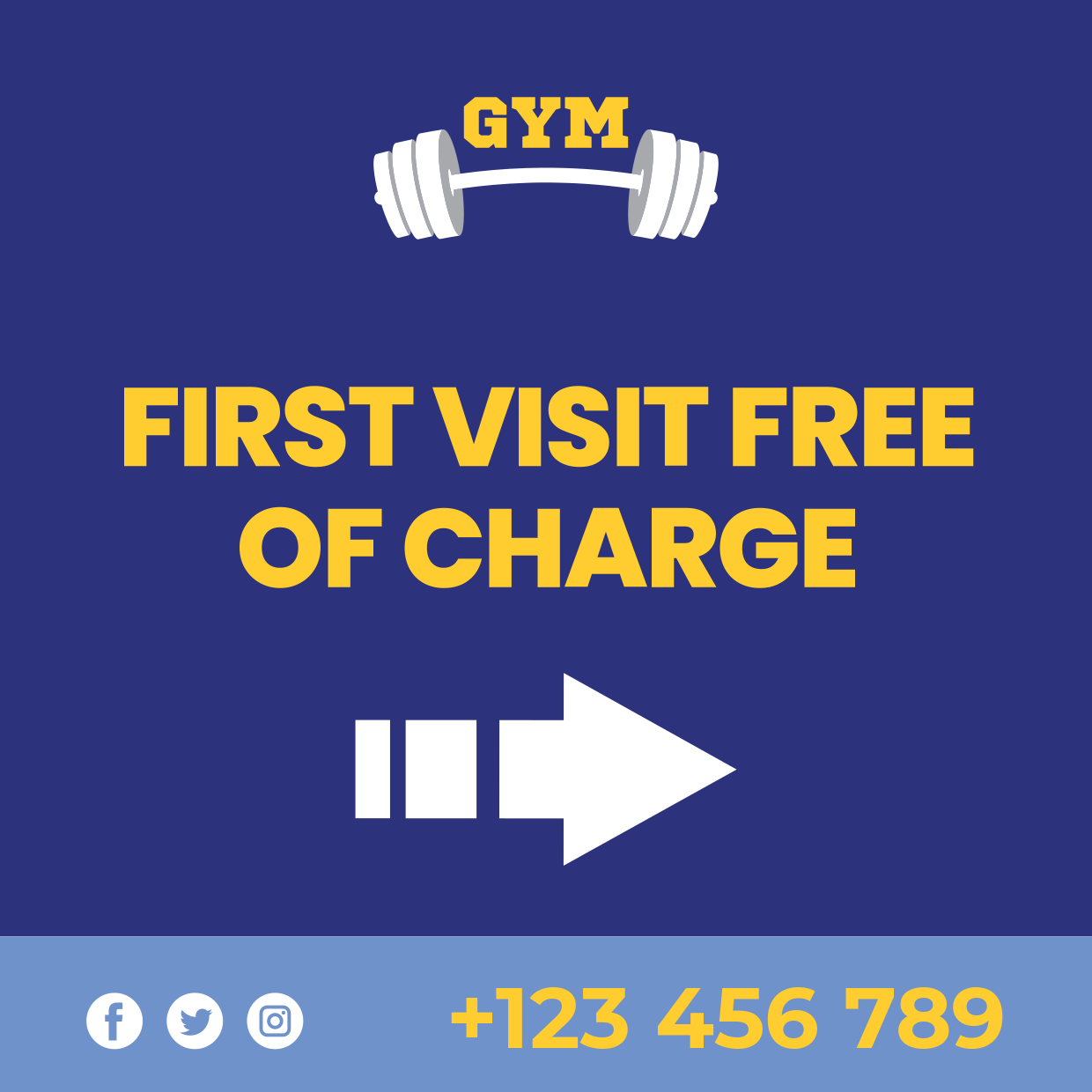 Gym Wayfinding Business Sign Template | Square Signs