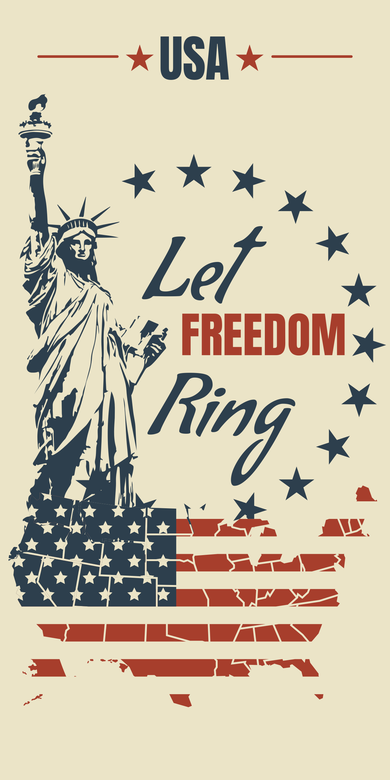 Statue of Liberty and 4th of July Quote Sign Template | Square Signs