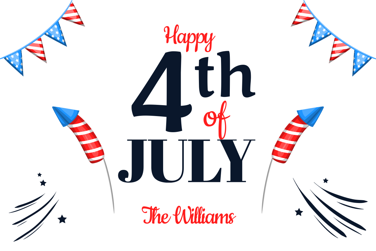 Patriotic 4th of July Family Sign Template | Square Signs