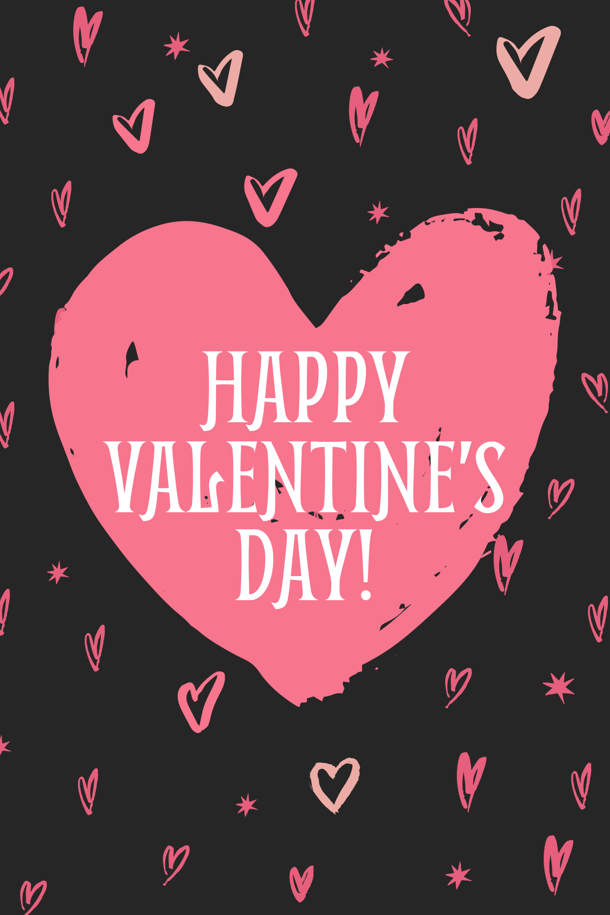 Pink Heart-Patterned Happy Valentine's Day Sign Template | Square Signs