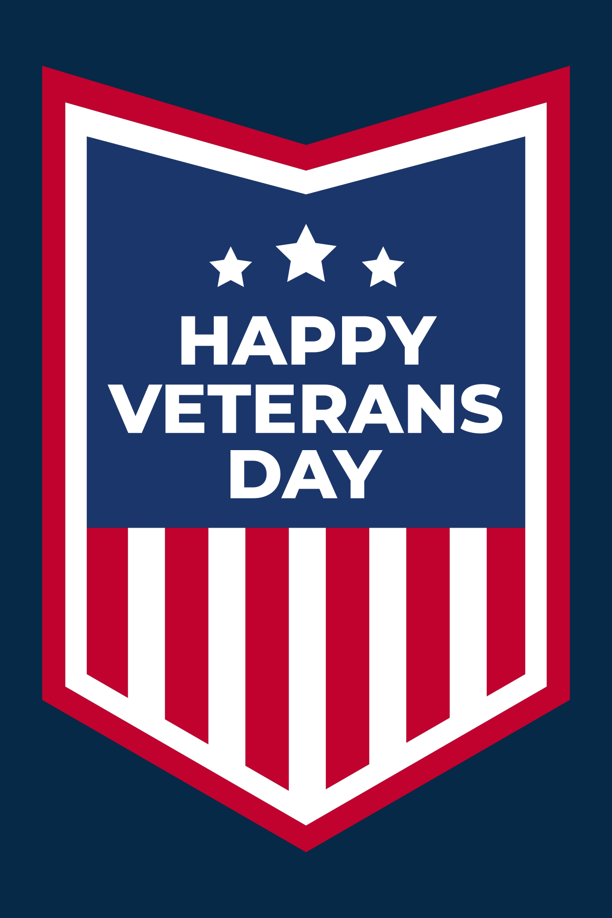Shield-Shaped US Flag Happy Veterans Day Template | Square Signs