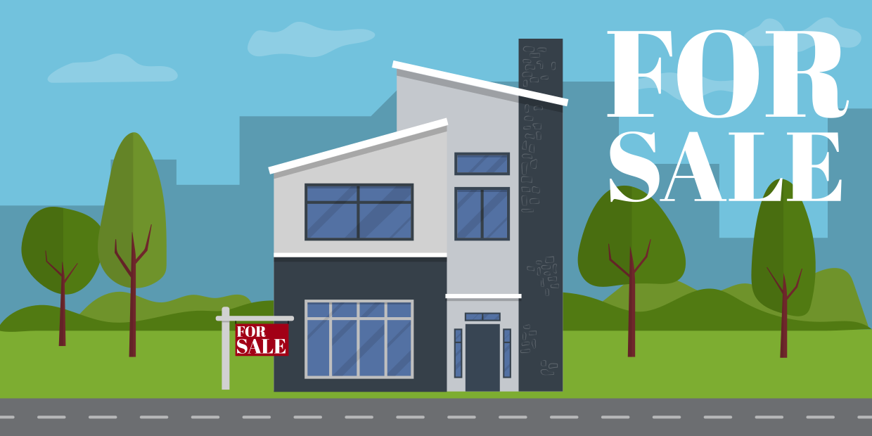 Moden House Graphics For Sale Property Sign Template | Square Signs