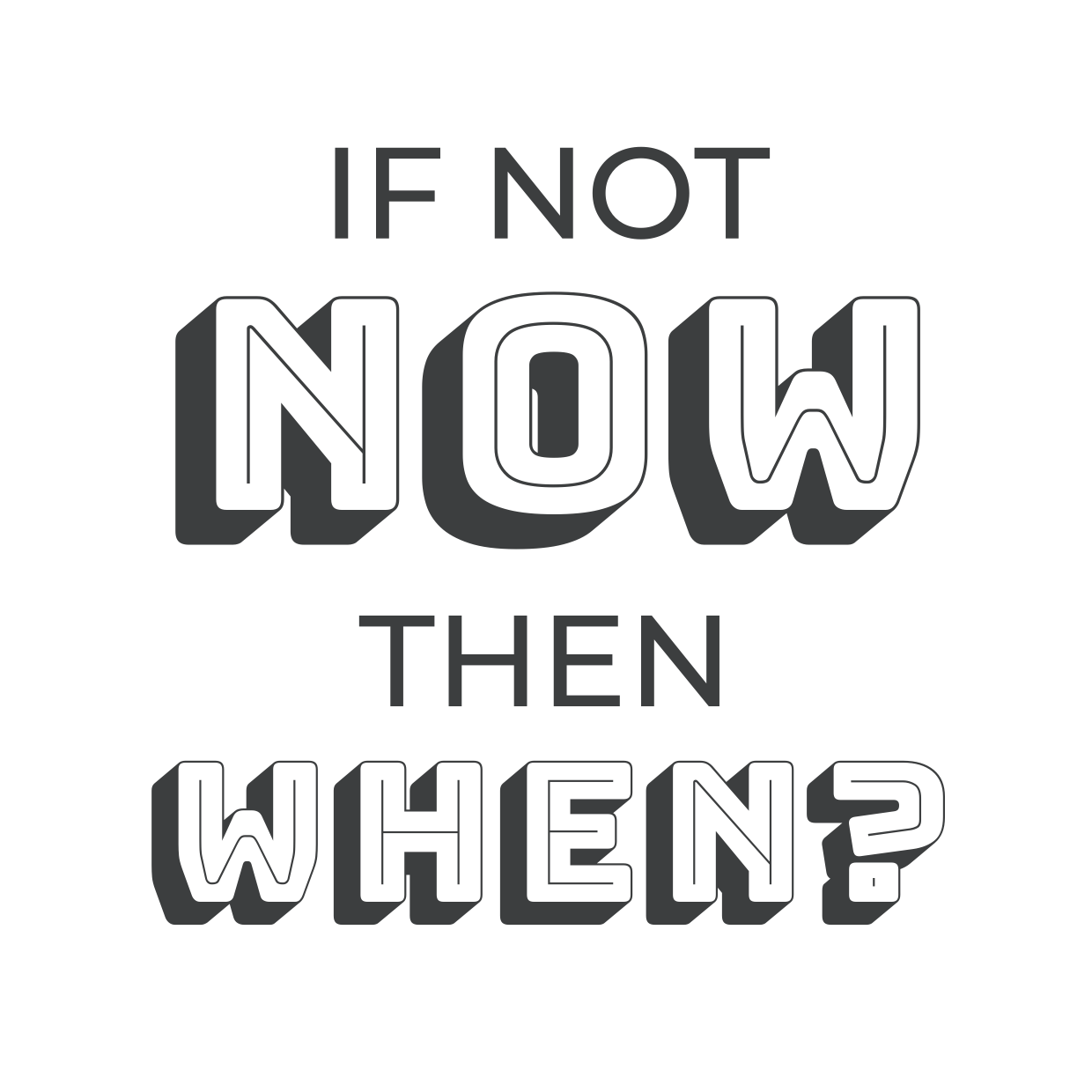 If Not Now Then When Grey and Black Inspiring Sign Template | Square Signs