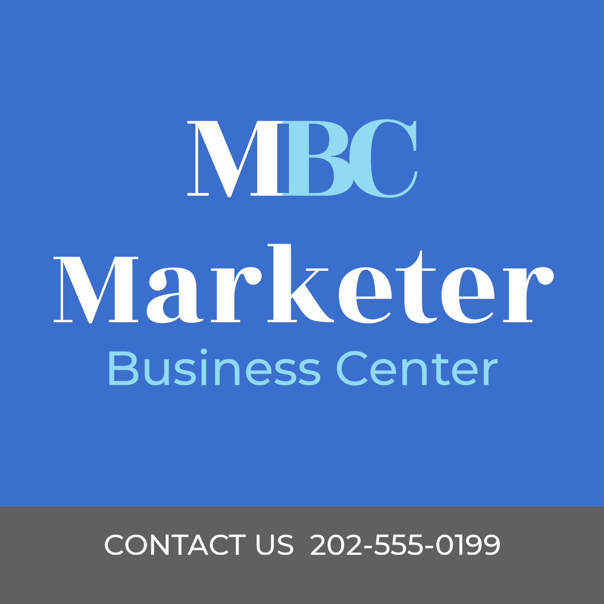 Marketing Business Center Contact Information Sign Template | Square Signs