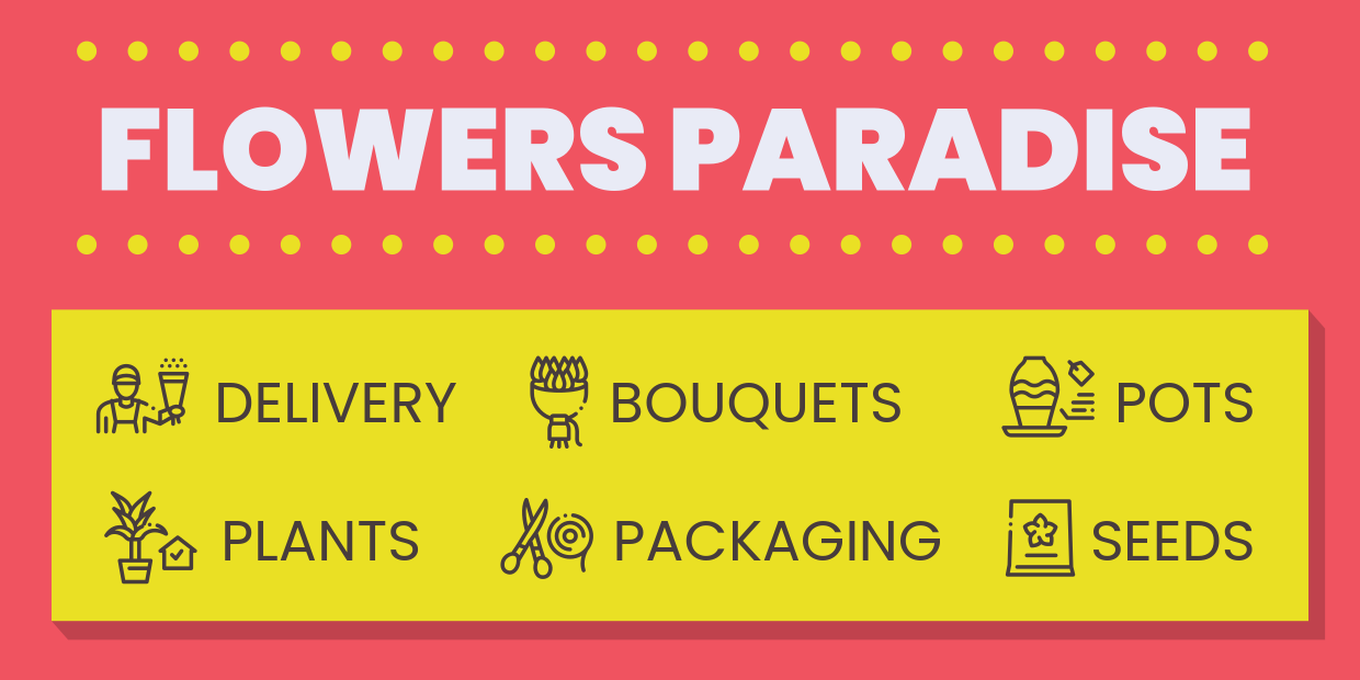 Informative Floral Shop Services Sign Template | Square Signs