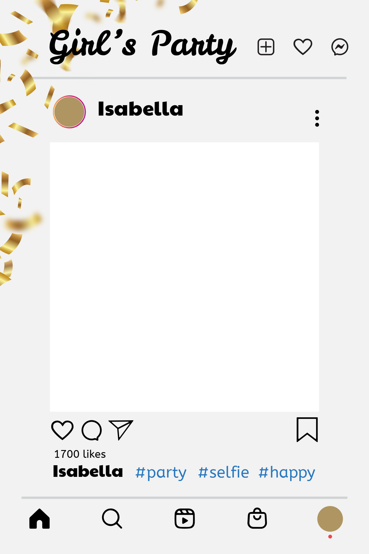 Social Media Frame Party Sign Template | Square Signs