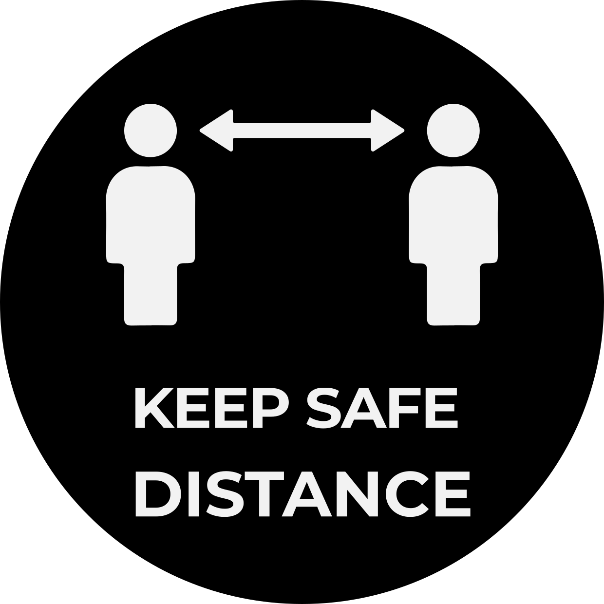 Black and White Keep Safe Distance Sign Template | Square Signs