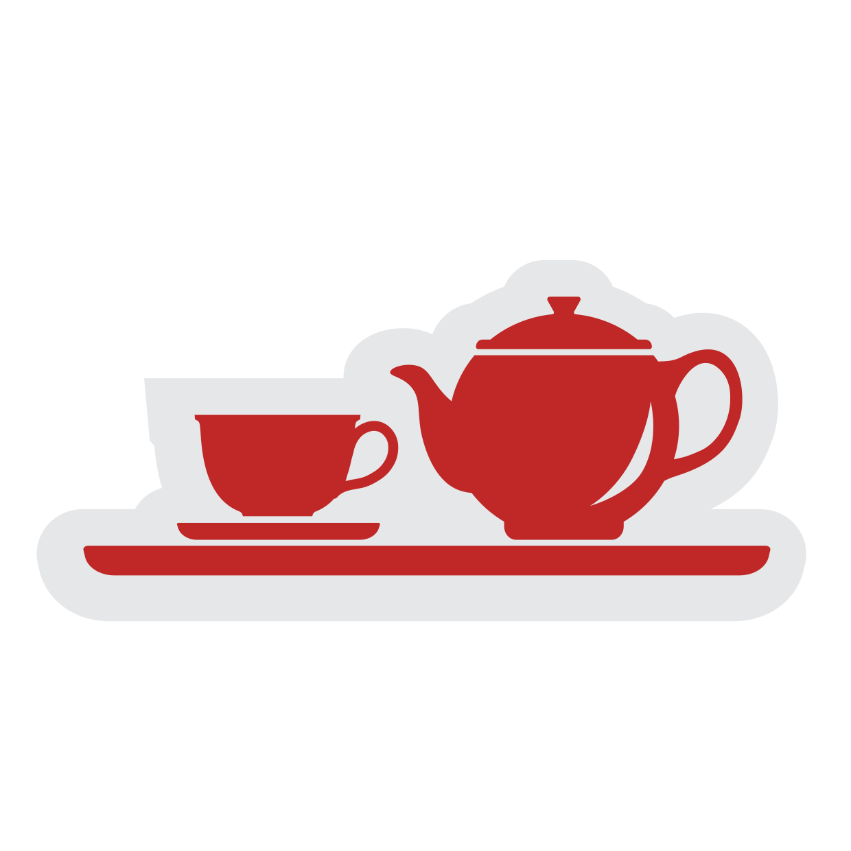 Teapot and Teacup on Saucer Tea Party Tray Sign Template | Square Signs