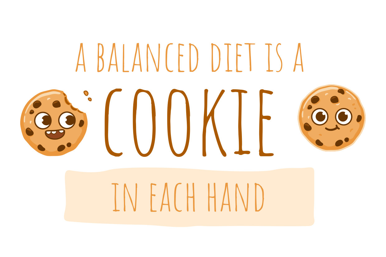 A Balanced Diet Is a Cookie in Each Hand Funny Sign Template | Square Signs