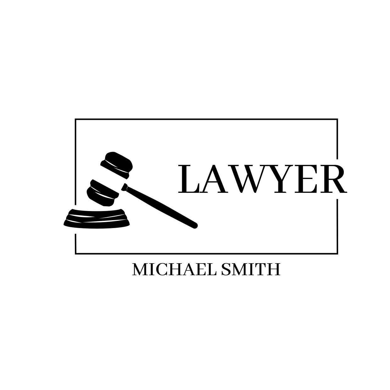 Lawyer Office Logo With Judge Gavel Icon Sign Template | Square Signs