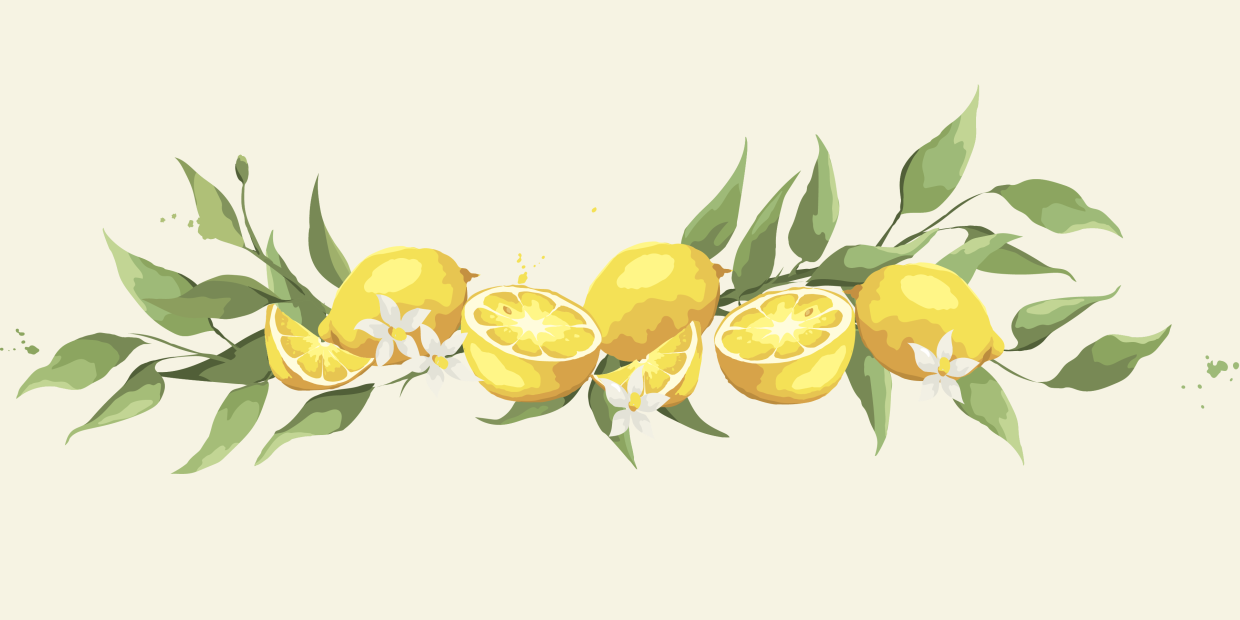 Painted Fruit Bearing Lemon Tree Sign Template | Square Signs