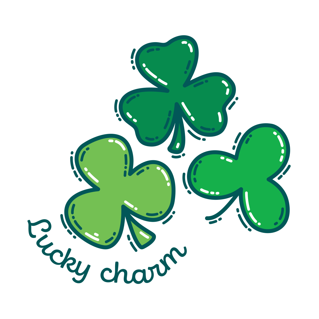 Green Clovers Lucky Charm Template | Square Signs