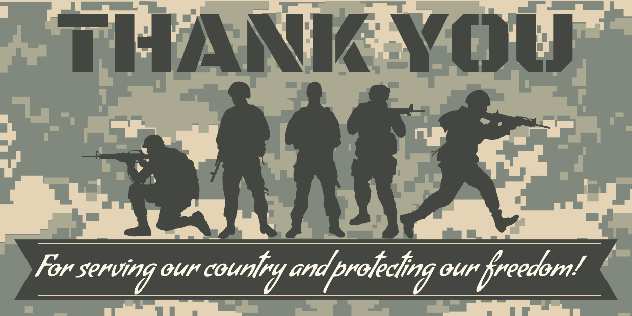 Soldier Silhouettes and Quote Army Sign Template | Square Signs