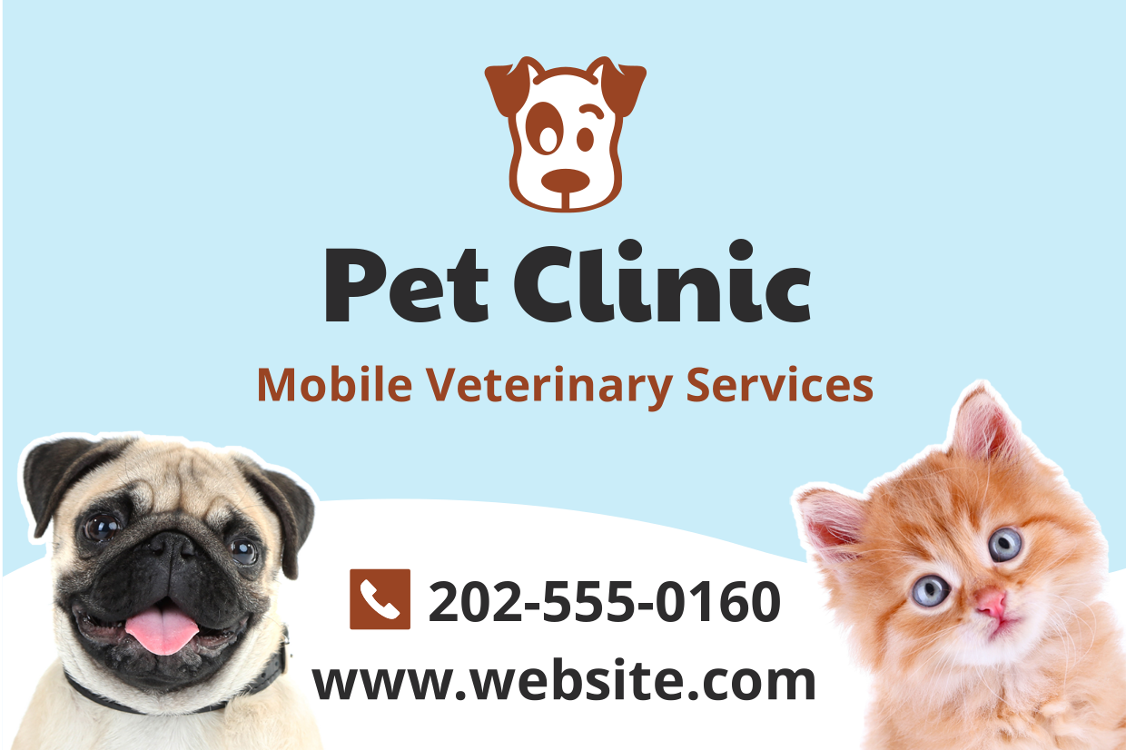 Mobile Pet Dog and Cat Clinic Veterinary Services Template | Square Signs