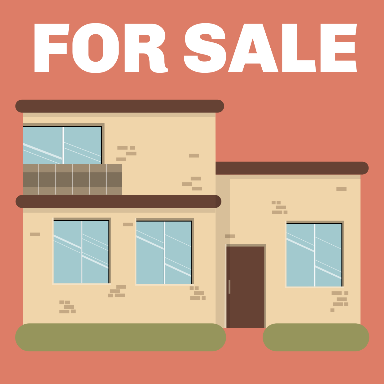 Warm Desert Color Themed For Sale Sign Template | Square Signs