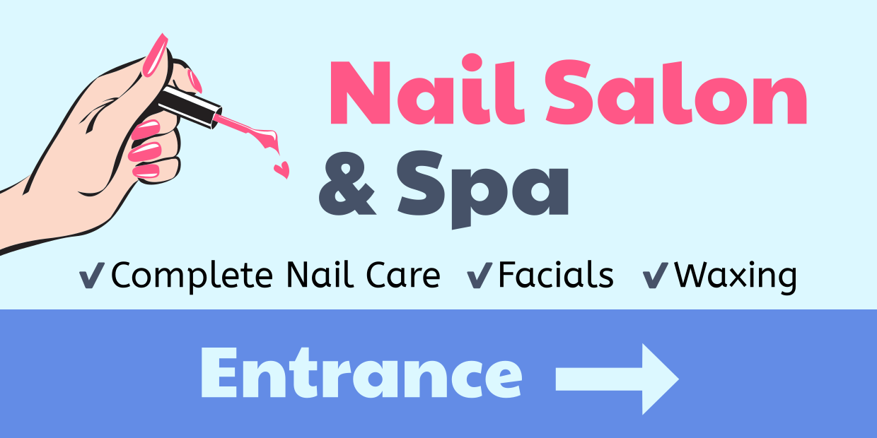 Nail and Spa Salon Directional Sign Template | Square Signs