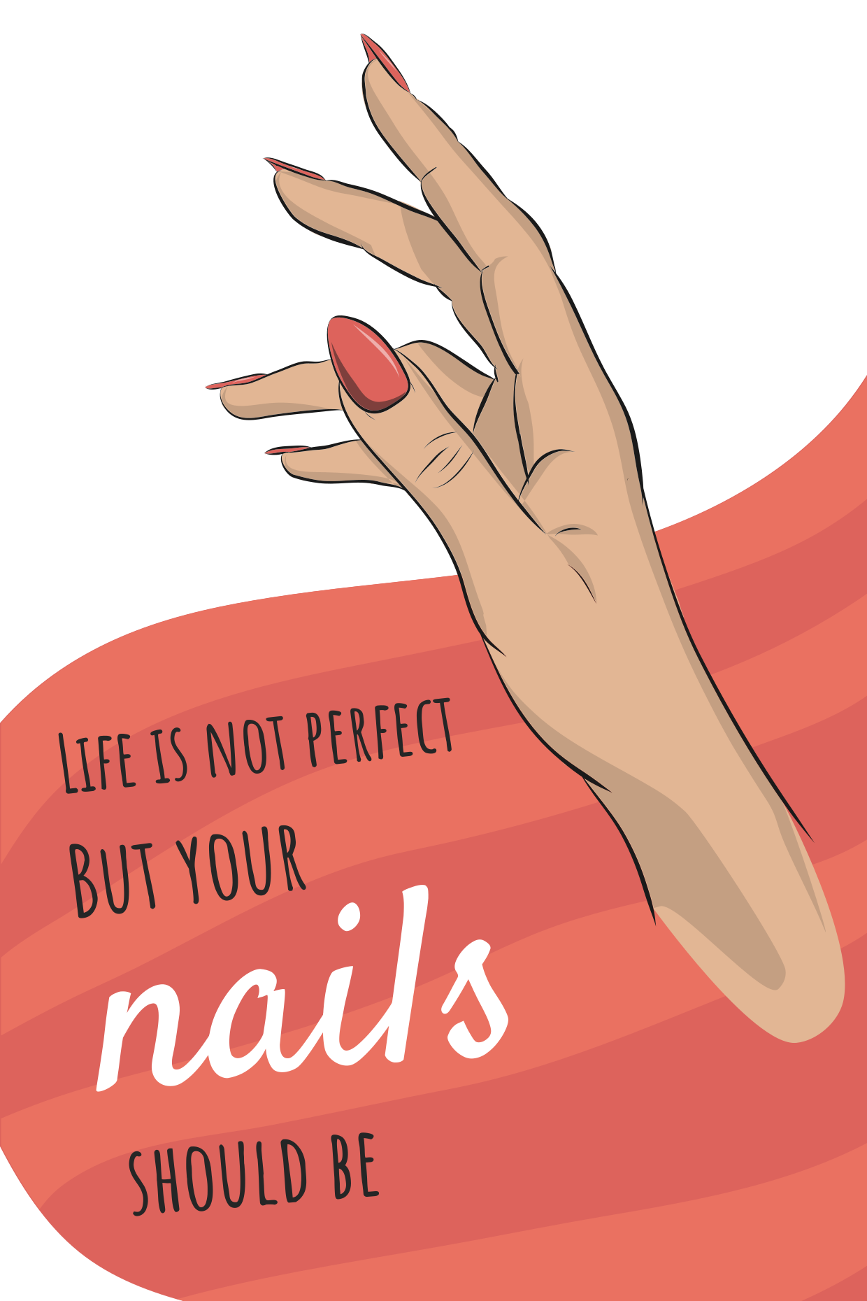 Hand Model With Red Nail Polish Beauty Salon Template | Square Signs